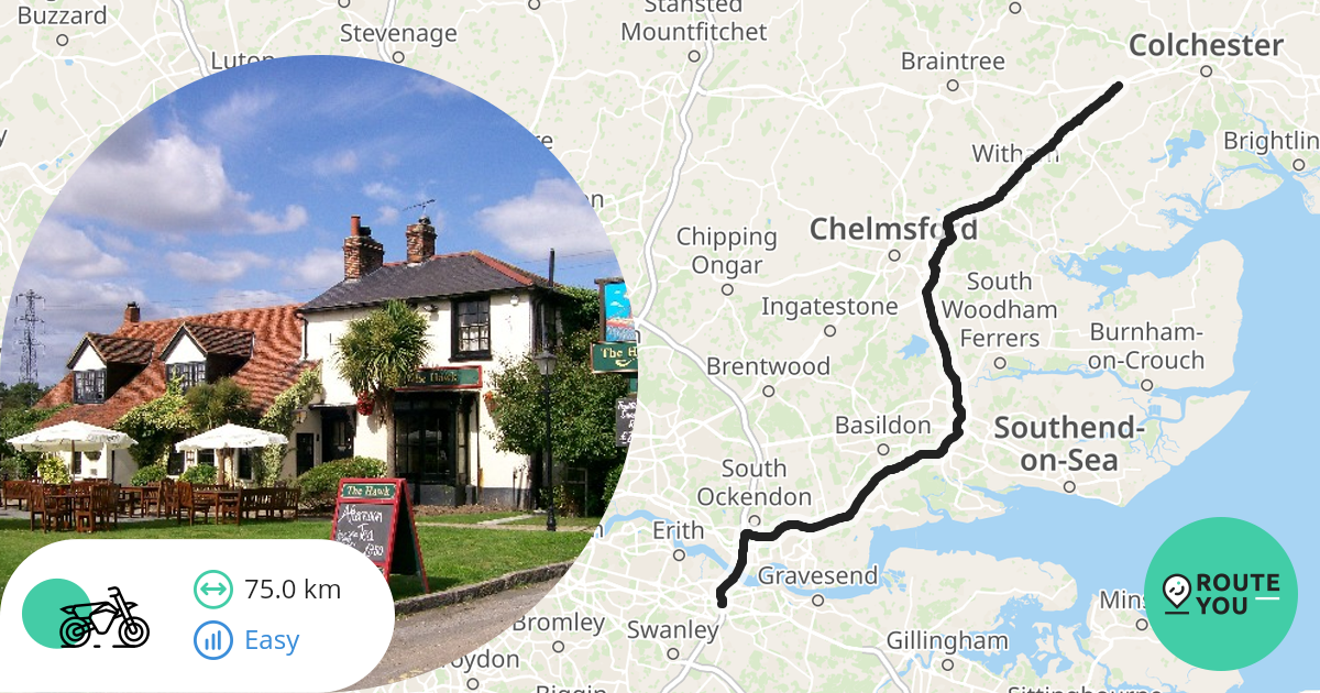 Colchester - Dartford - Touring motorcycle route | RouteYou