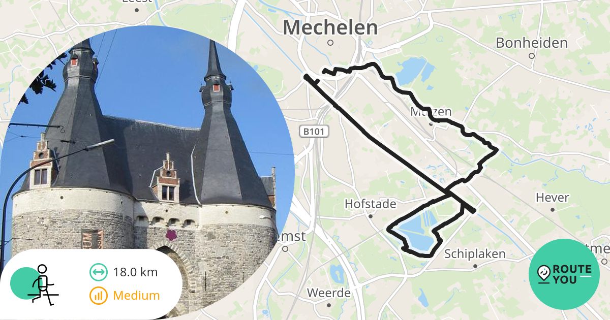 18 KM Mechelen-Hofstade-Muizen - Wandelroute | RouteYou