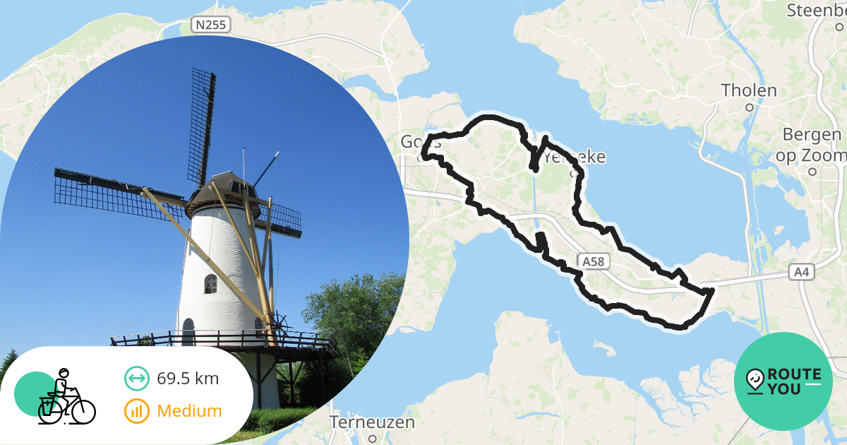Rilland-Goes-Yerseke-Kaasgat-Rilland - Recreatieve fietsroute | RouteYou