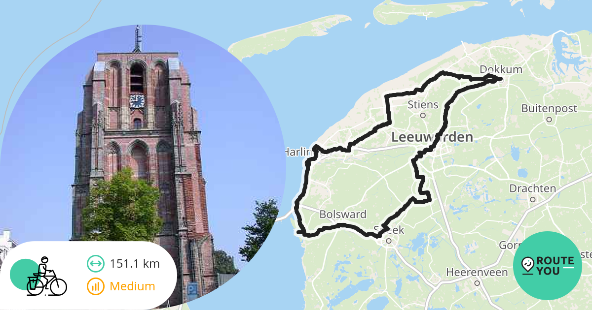 5 Elfstedentocht NOORD 150 KM INKORTMOGELIJKHEDEN - Fietsroute | RouteYou