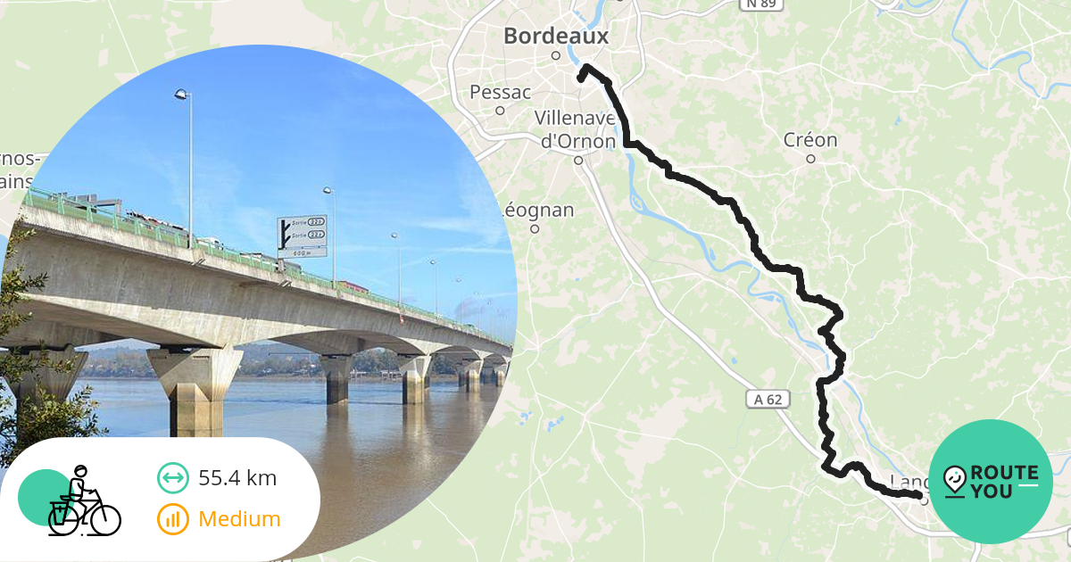 Bordeaux - Langon - Itinéraire à vélo | RouteYou