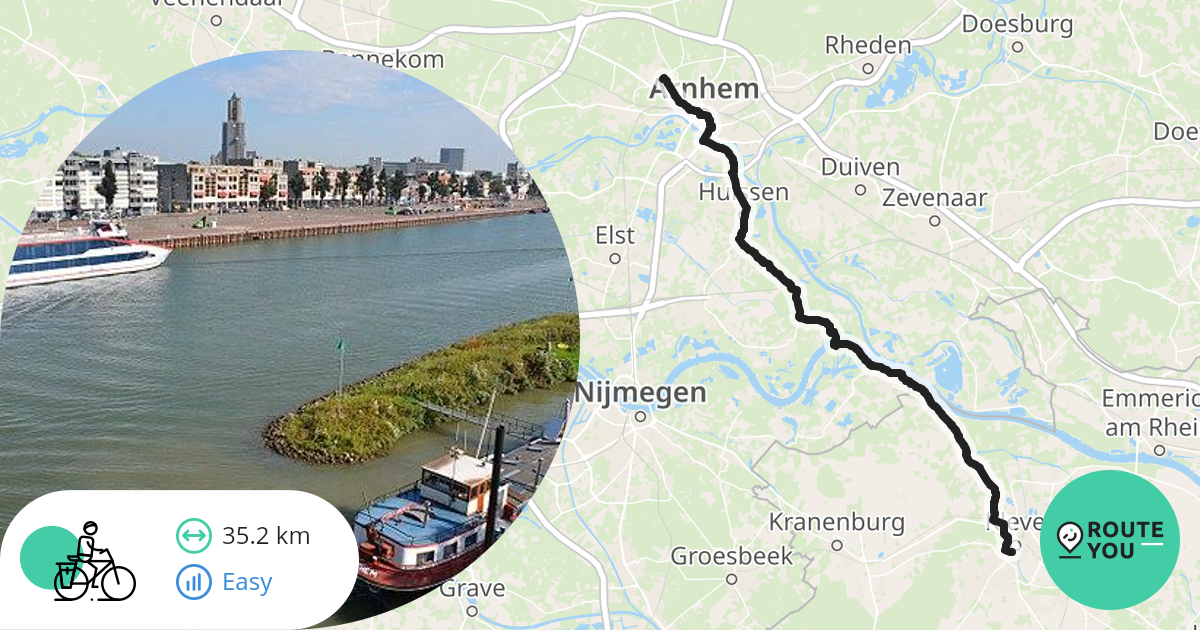 Kleef - Arnhem - Recreatieve fietsroute | RouteYou