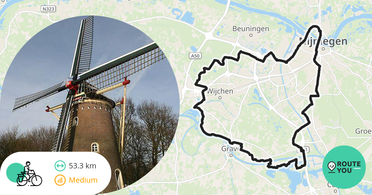 Nijmegen Lent - Recreatieve fietsroute | RouteYou
