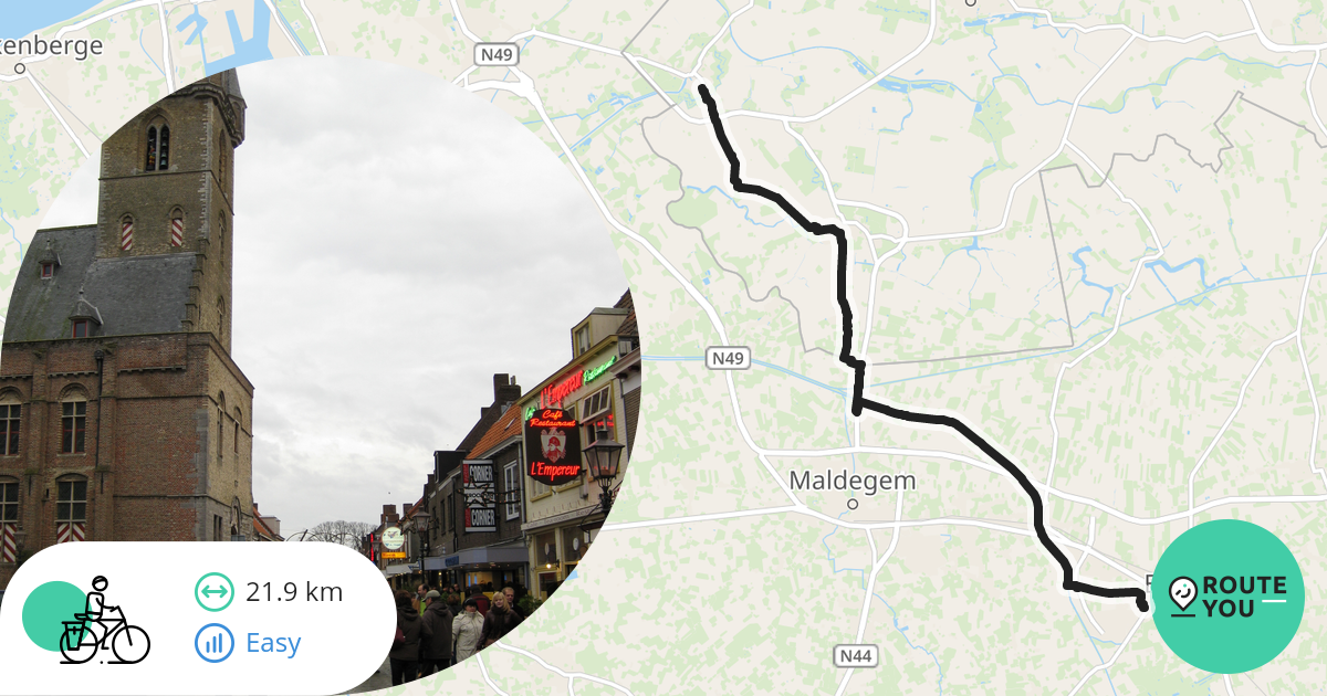 Sluis - Eeklo - Recreatieve fietsroute | RouteYou