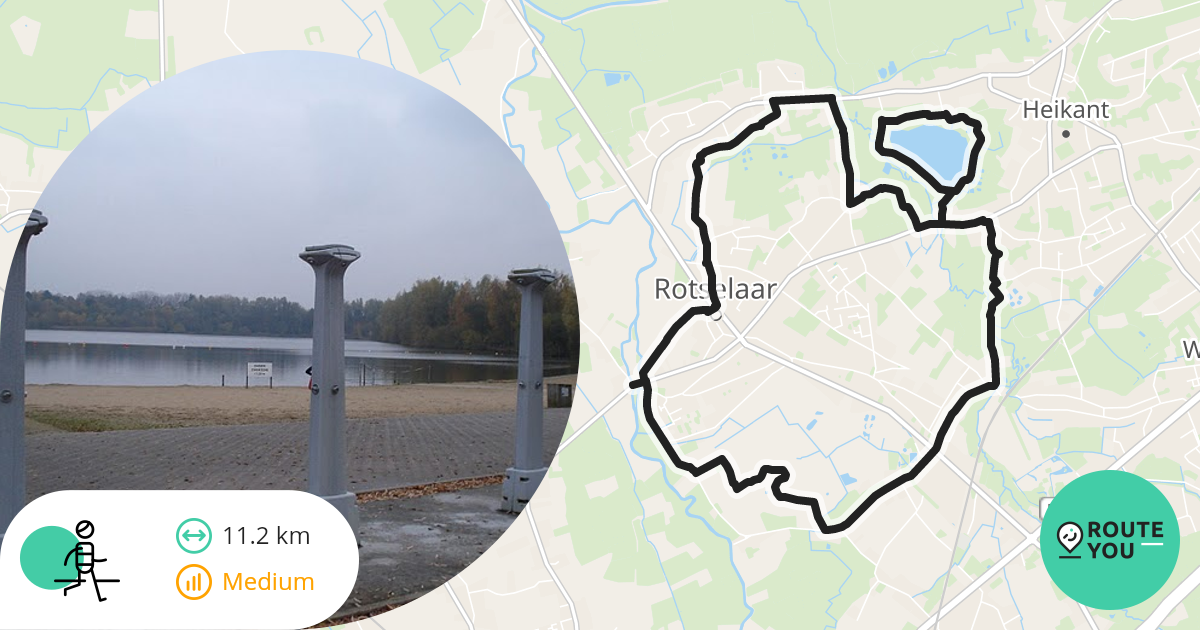 Rotselaar langs een plas, een (vroegere) brouwerij, een molen en een ...
