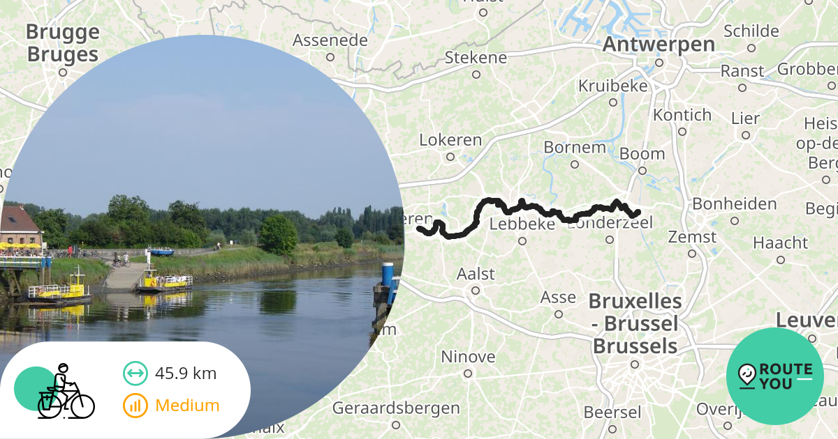 Schellebelle - Tisselt - Recreatieve fietsroute | RouteYou