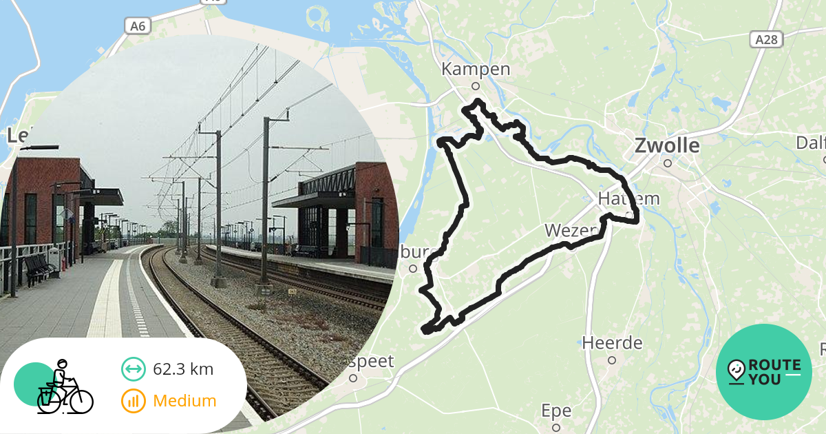 't Harde Ampie Noord 62.3 km - Recreatieve fietsroute | RouteYou