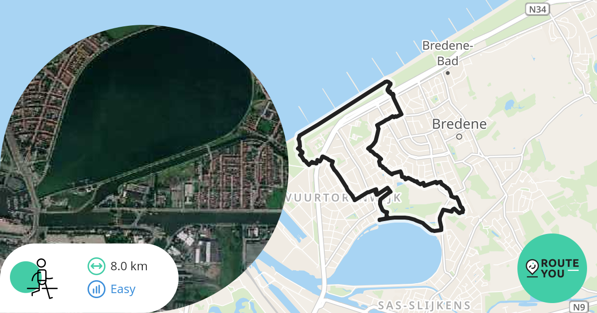 Bredene m'n achtertuin, langs straatjes en paadjes - Wandelroute | RouteYou
