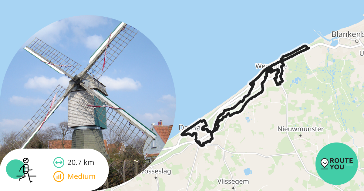 Wandeling Wenduine 21Km - Recreatieve wandelroute | RouteYou