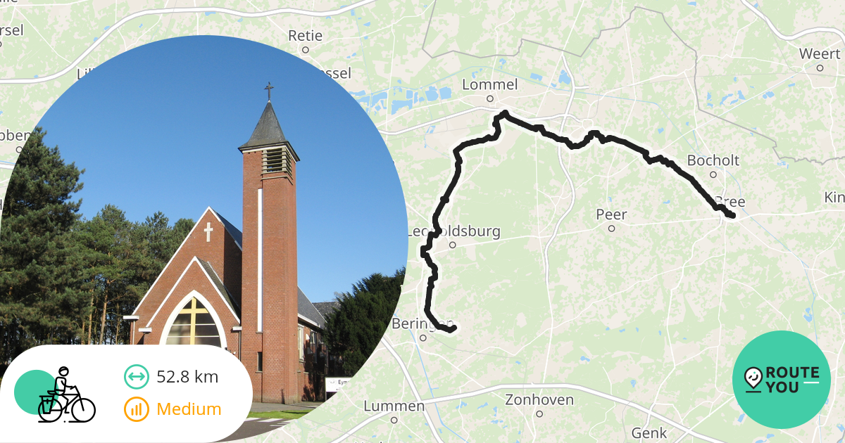 Bree - Koersel - Recreatieve fietsroute | RouteYou