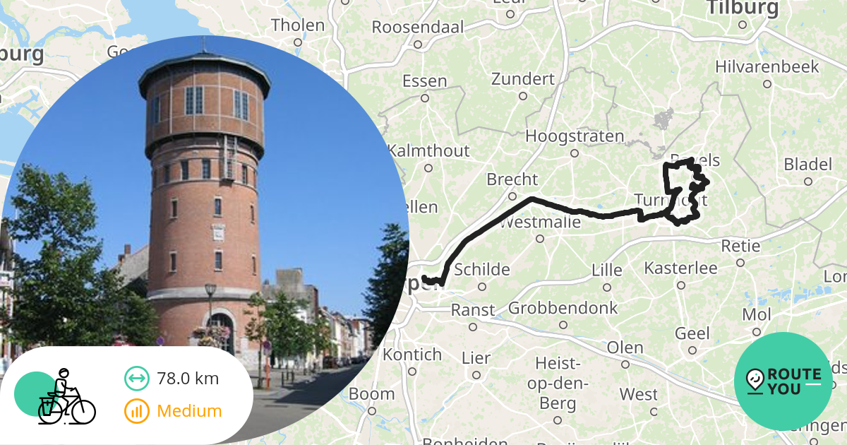 Turnhout - Schoten knooppunten route - Recreatieve fietsroute | RouteYou