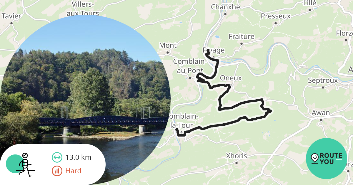 Rivage - Comblain-la-Tour langs het Ourthe-Néblonpad - Recreatieve ...