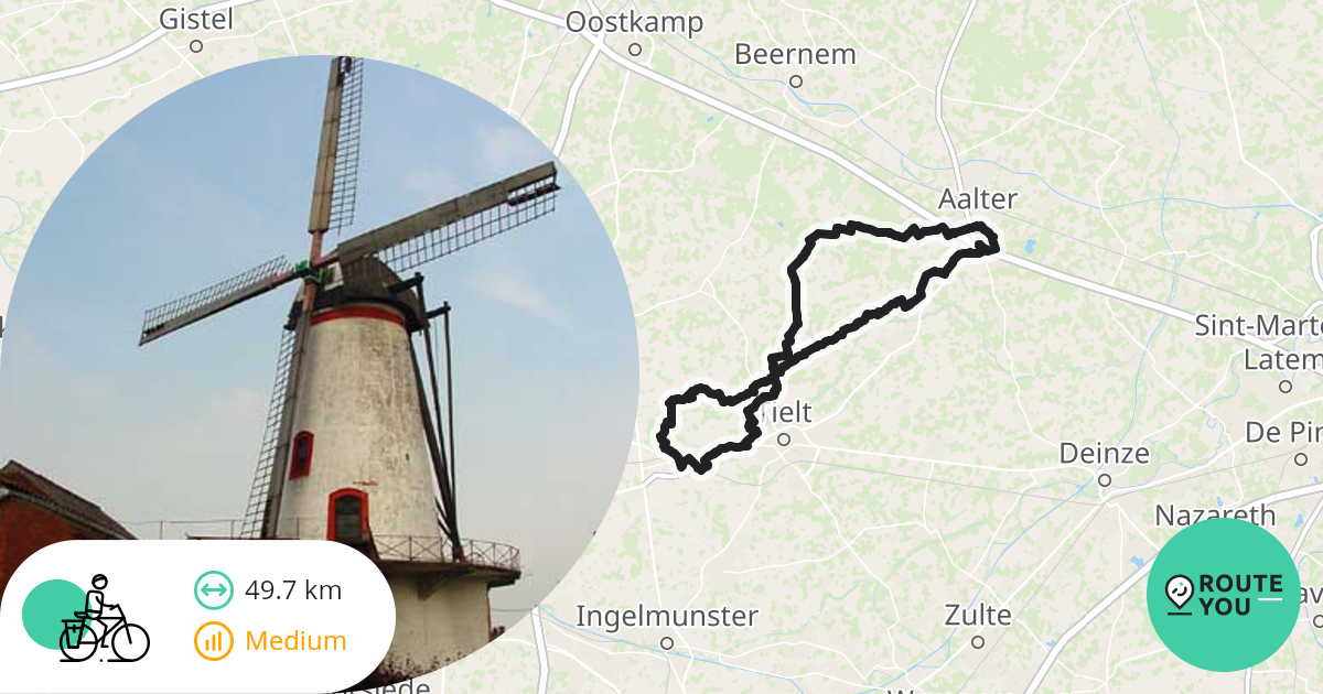 Aalter Pittem Egem 49km - Recreatieve fietsroute | RouteYou