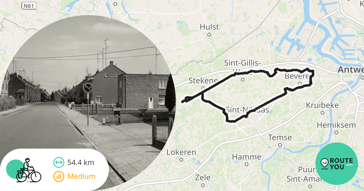 Klein-Sinaai - Recreatieve fietsroute | RouteYou