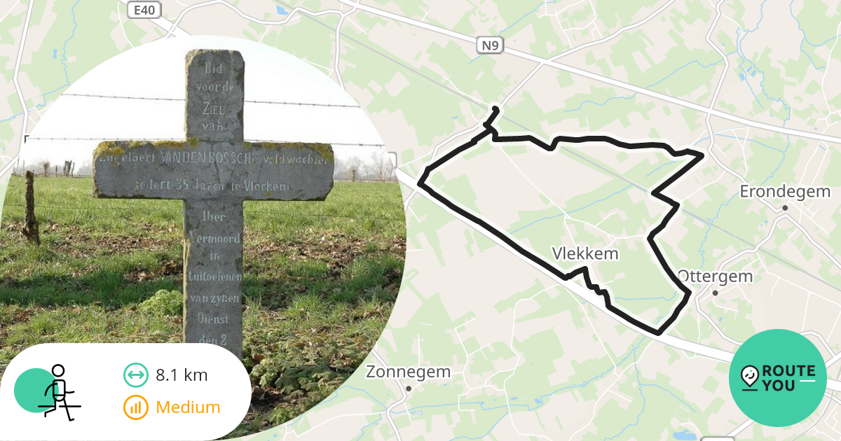 Vlierzele via Vlekkem en Ottergem - Wandelroute | RouteYou