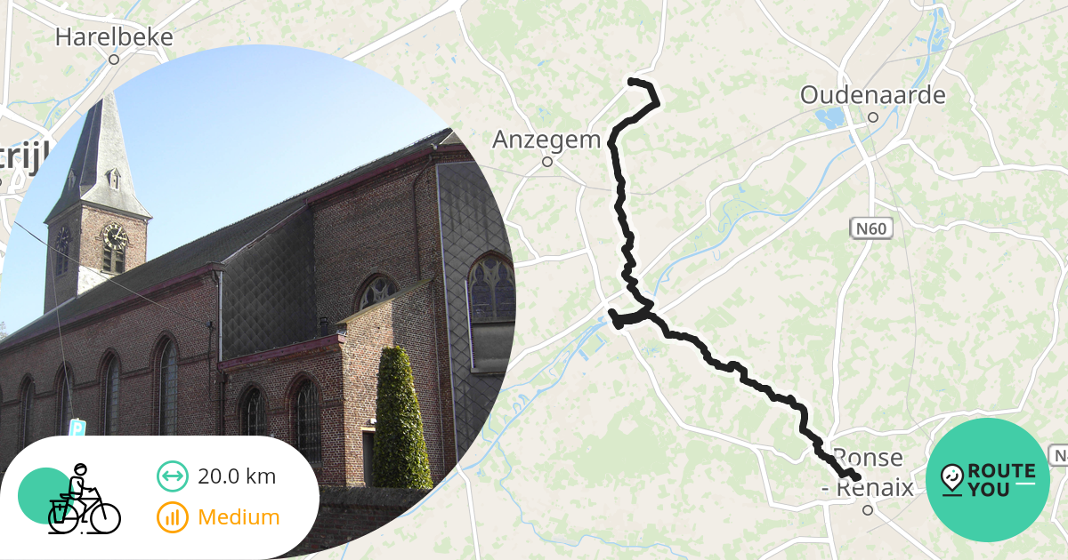 Ronse - Oudenaarde - Recreatieve fietsroute | RouteYou
