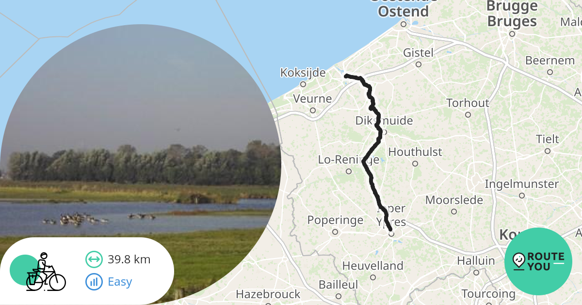 Langs Ieperleekanaal en IJzer - Recreatieve fietsroute | RouteYou