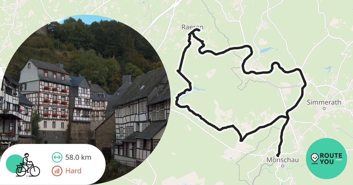 Monschau-Raeren - Recreatieve fietsroute | RouteYou