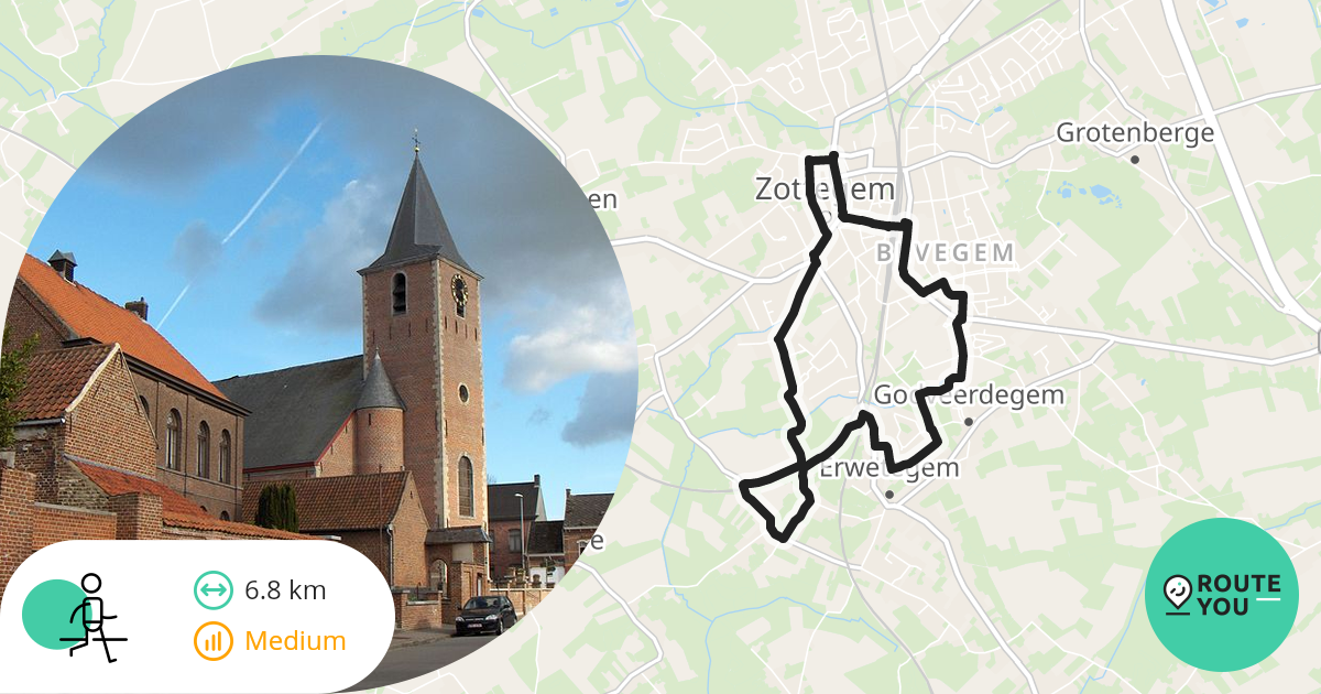 Erwetegem- Zottegem Centrum - Wandelroute | RouteYou