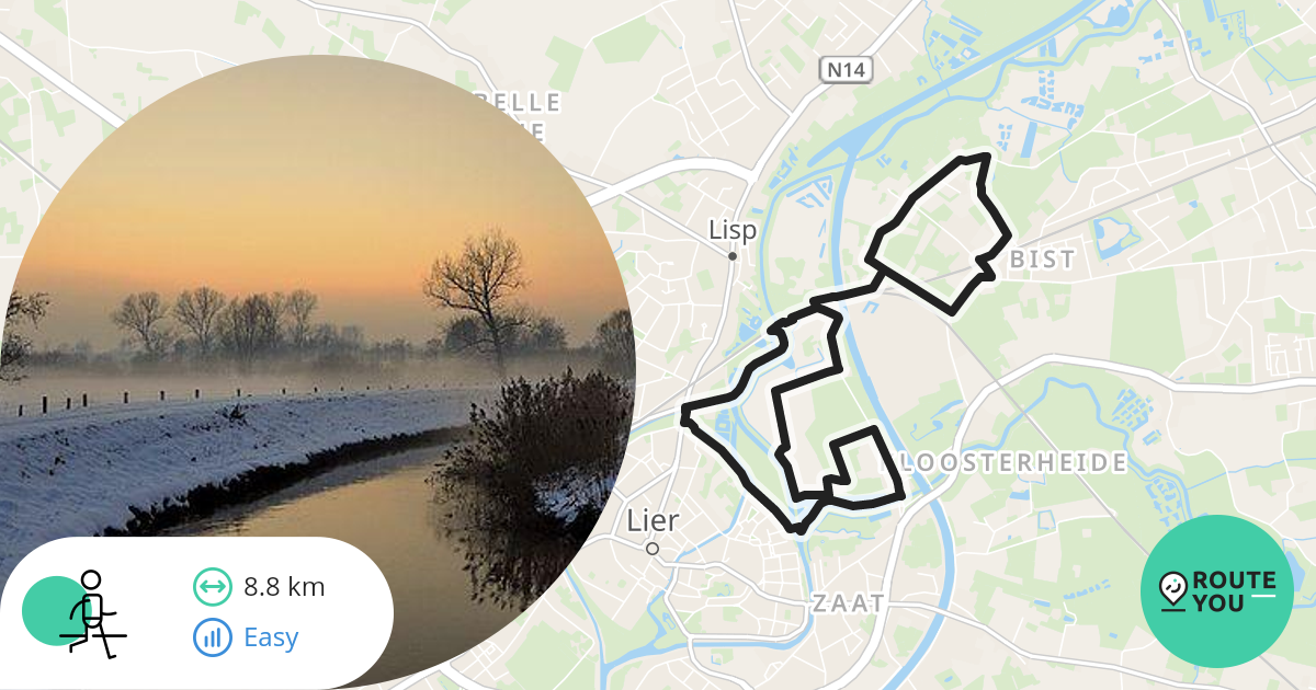 Lier-Oud Lier 8.85km - Wandelroute | RouteYou