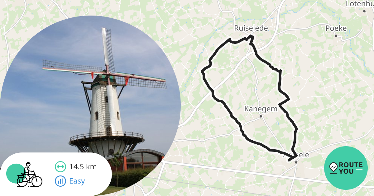 Aarsele-Ruiselede 15 km - Recreatieve fietsroute | RouteYou