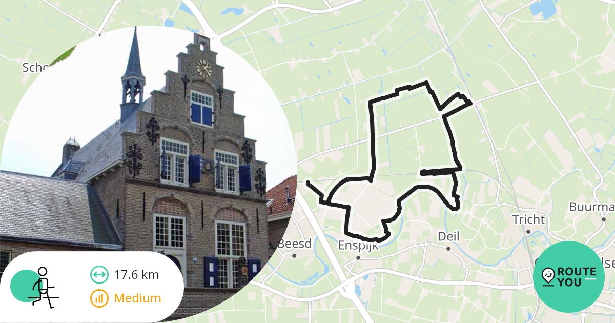 rondwandeling Marienwaerdt vanuit Beesd - Wandelroute | RouteYou