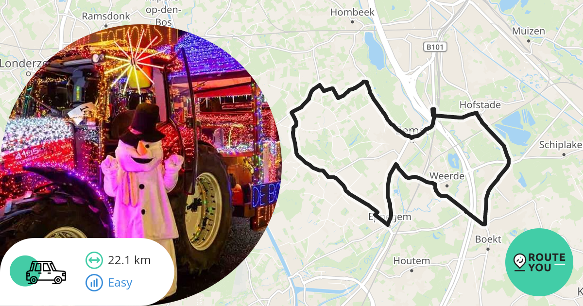 Tractorlichtstoet Zemst 2024 - Standaard autoroute | RouteYou