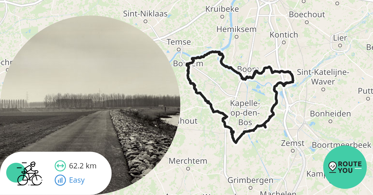 Rumst - Kapelle op de bos- Temse - Racefietsroute | RouteYou
