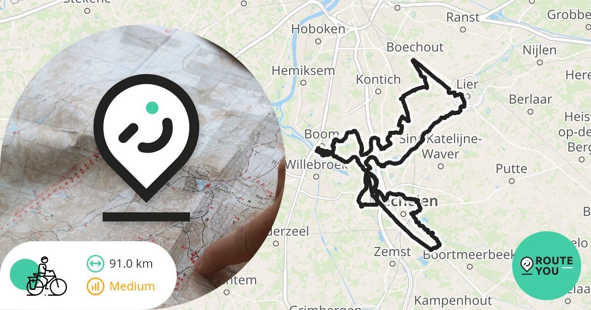 Boechout-Zennegat 85 (91)km - Recreatieve fietsroute | RouteYou