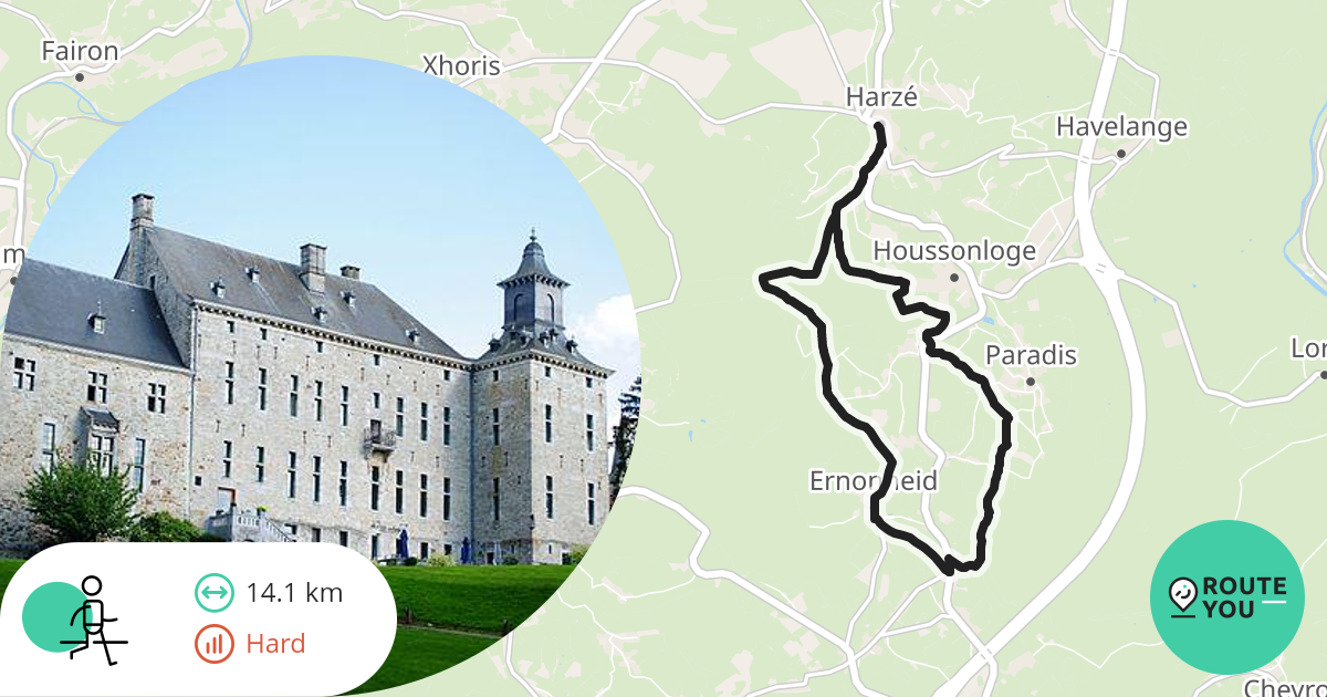 Te voet, naar de hoogtes van het Kasteel van Harzé - Wandelroute | RouteYou