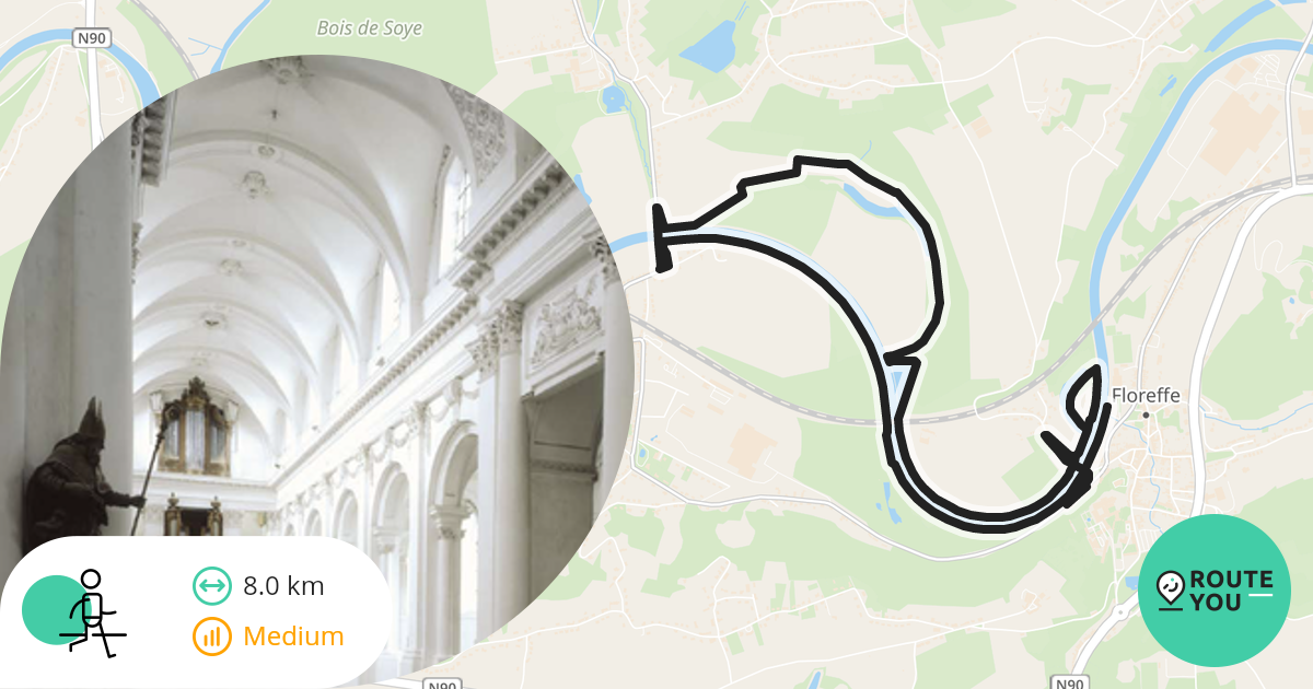 Te voet, rond de Abdij van Floreffe - Wandelroute | RouteYou