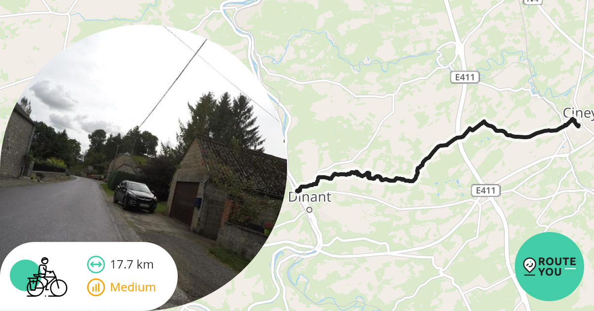 Véloroute UNESCO - De Dinant à Ciney - Balade à vélo | RouteYou