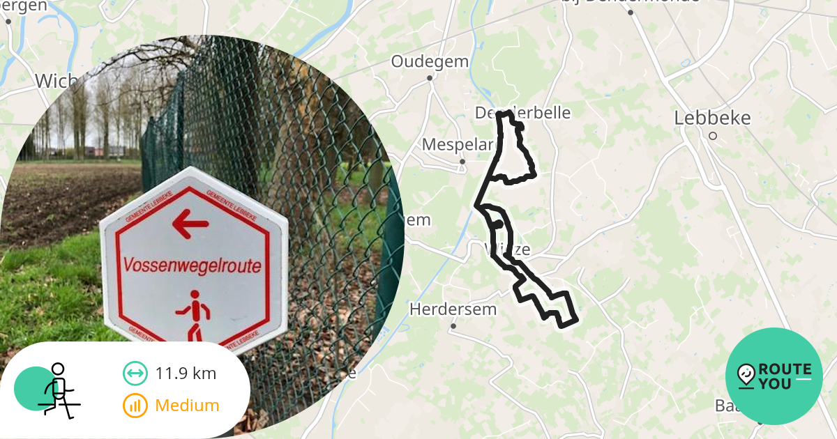Wieze: Vossenwegel - Wandelroute | RouteYou