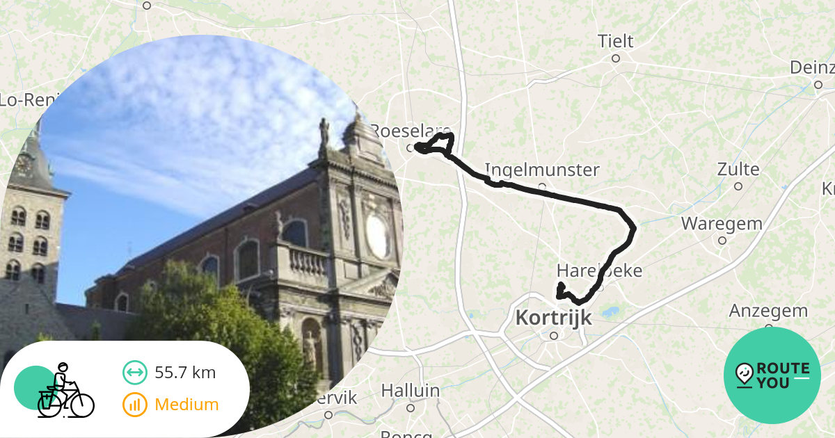 Roeselare - Recreatieve fietsroute | RouteYou