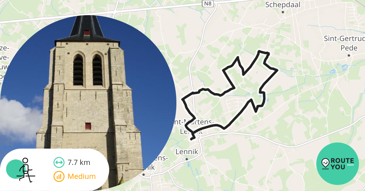 Sint-Martens-Lennik Dorp 7,7 km - Wandelroute | RouteYou