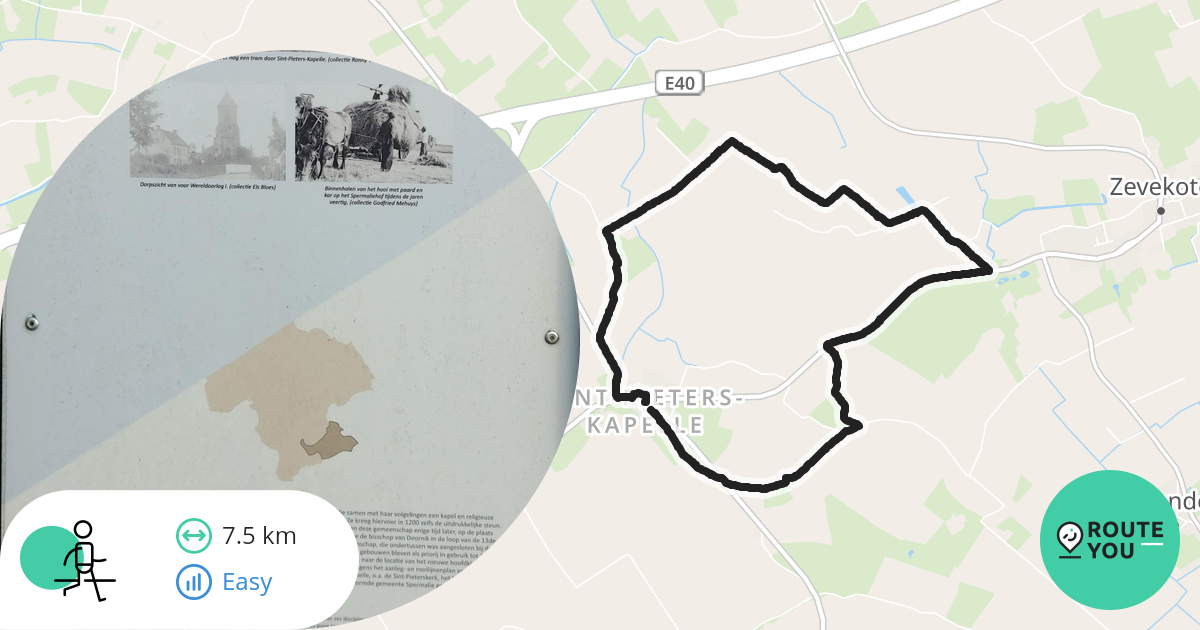 Rondje Sint-Pieters-Kapelle - Wandelroute | RouteYou
