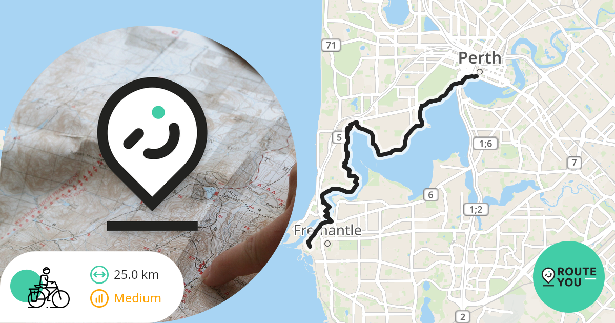 Perth to Fremantle - River Route - Recreational cycle route | RouteYou