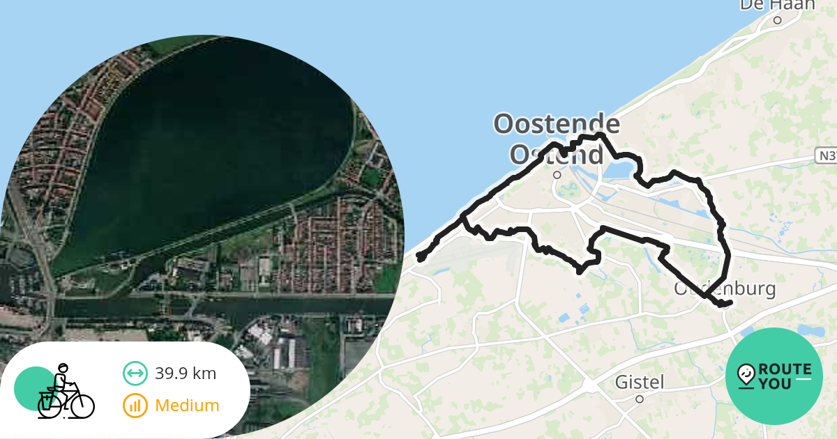 Groen Lint vanuit Domein Raversijde (Oostende) via Bredene & Oudenburg ...