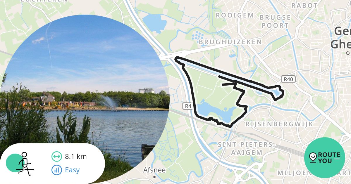 Looproute Gent Blaarmeersen + watersportbaan 8k - Wandelroute | RouteYou