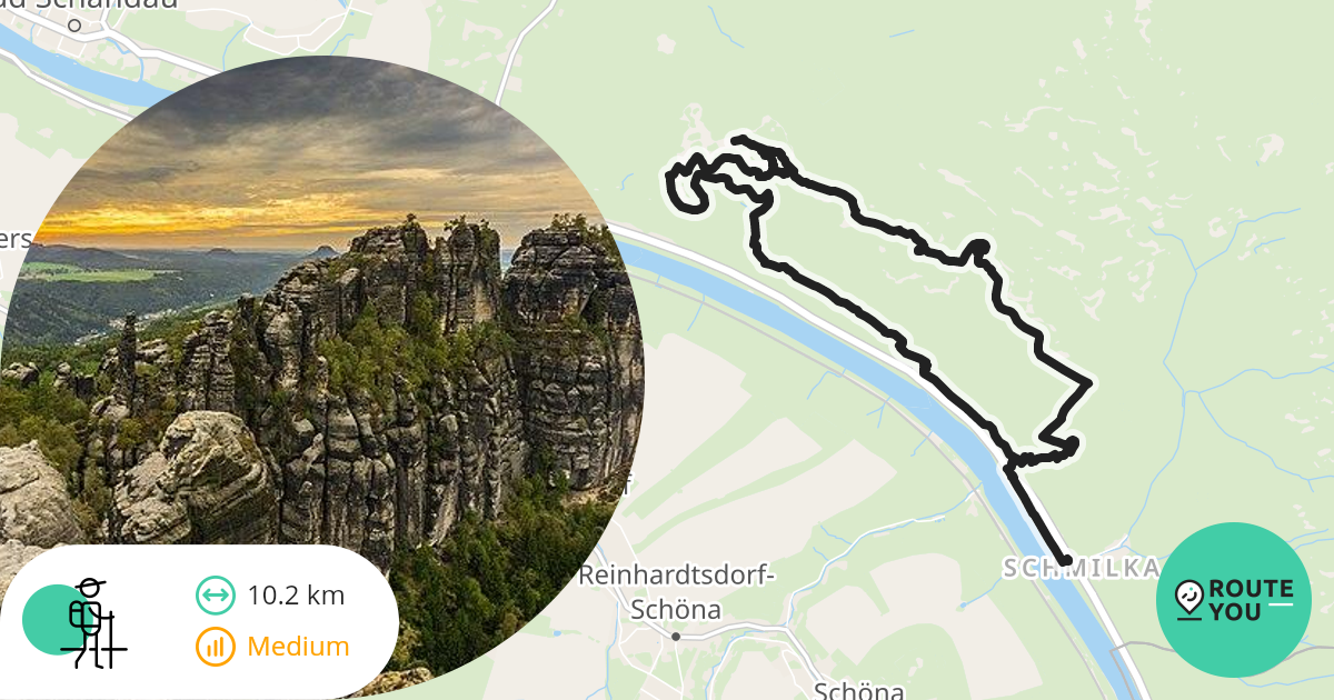 Schmilka - Kleine Bastei - Schrammsteinaussicht - Hikingroute | RouteYou