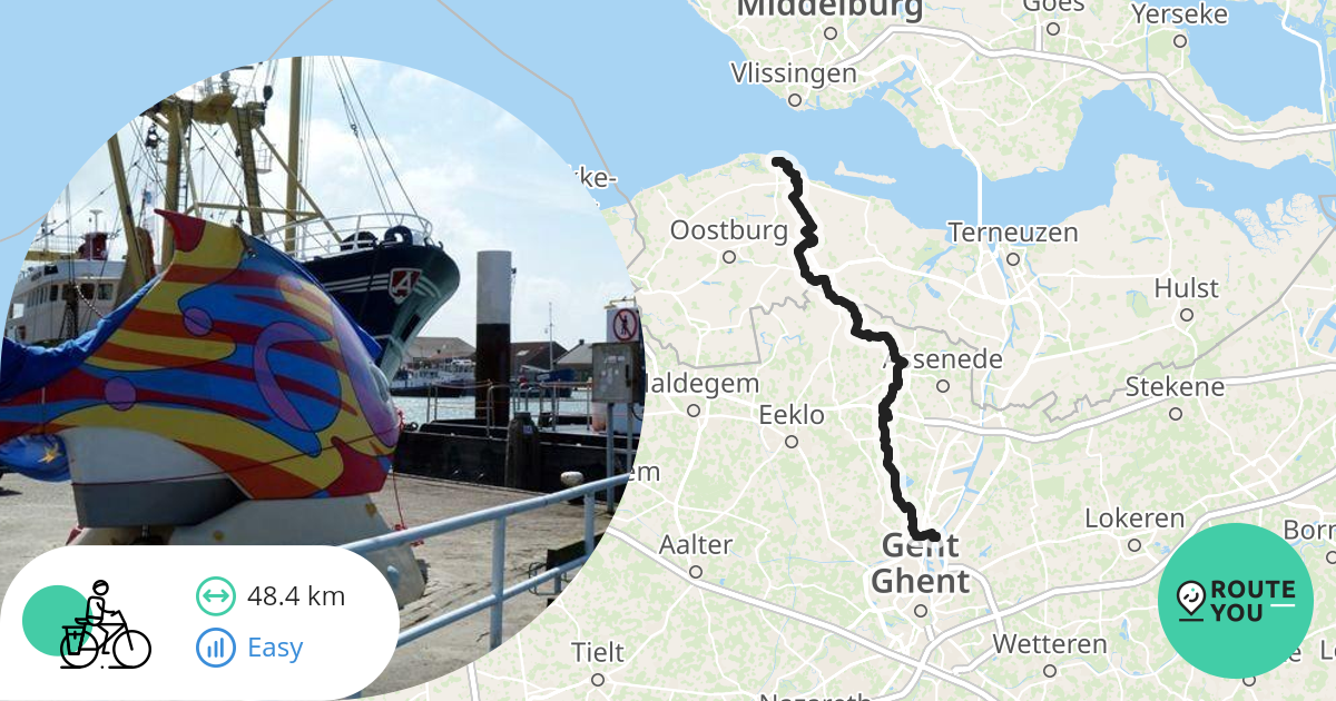 Gent - Breskens - Recreatieve fietsroute | RouteYou