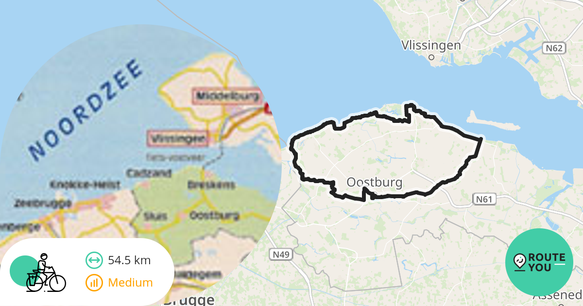 Cadzand - Breskens - Oostburg - Cadzand - Recreatieve fietsroute | RouteYou