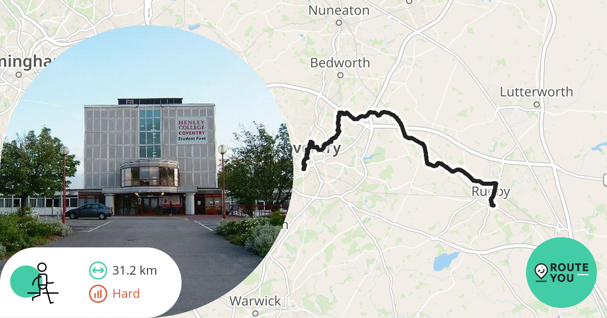Coventry - Rugby - Walking route | RouteYou