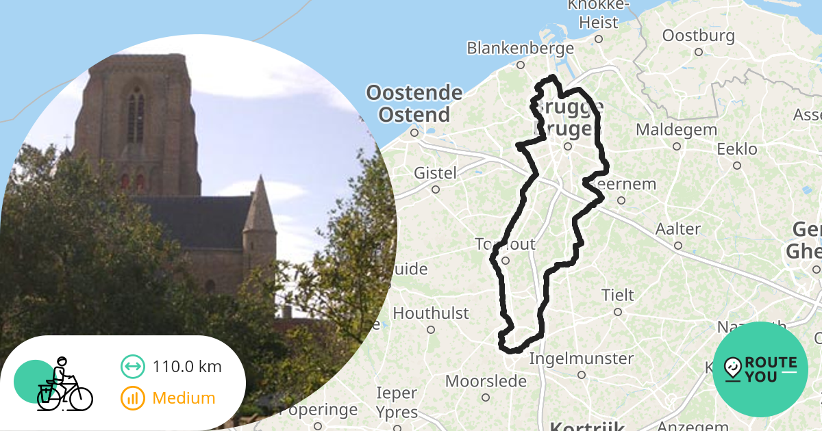 Roeselare -Damme - Lissewege - Roeselare - Fietsroute | RouteYou