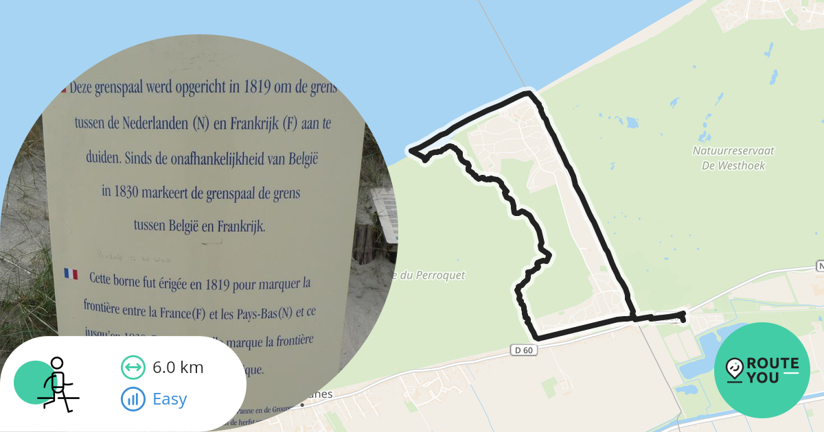 Adinkerke grenspad -- Perroquet - Wandelroute | RouteYou