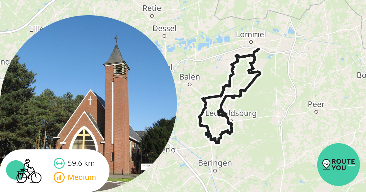 Lommel-Leopoldsburg 60 Km - Recreatieve fietsroute | RouteYou