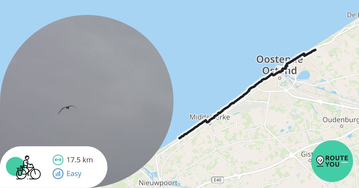 Bredene-Bad - Middelkerke - Recreatieve fietsroute | RouteYou