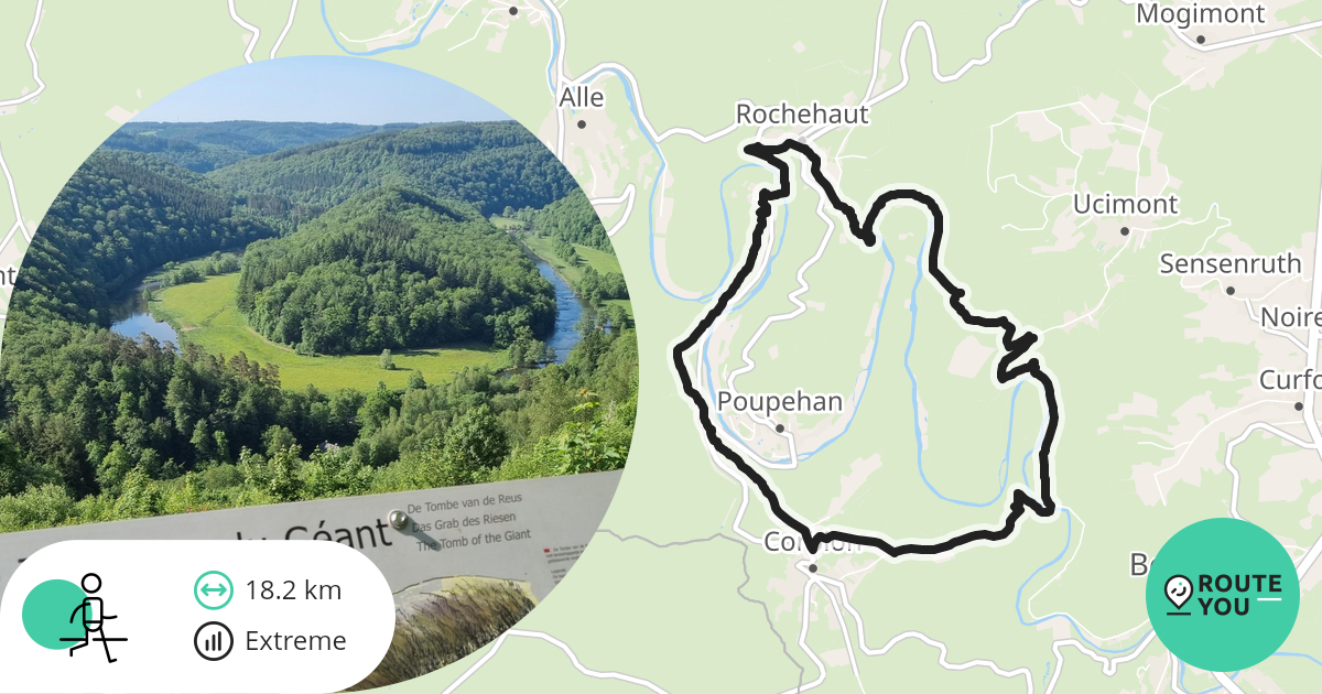 De rotsen van Frahan, de Semois, een Hangbrug, het graf van de reus en ...