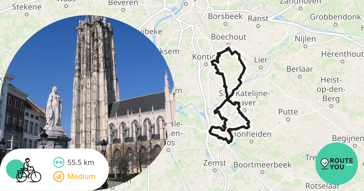.Rond Mechelen - Recreatieve fietsroute | RouteYou