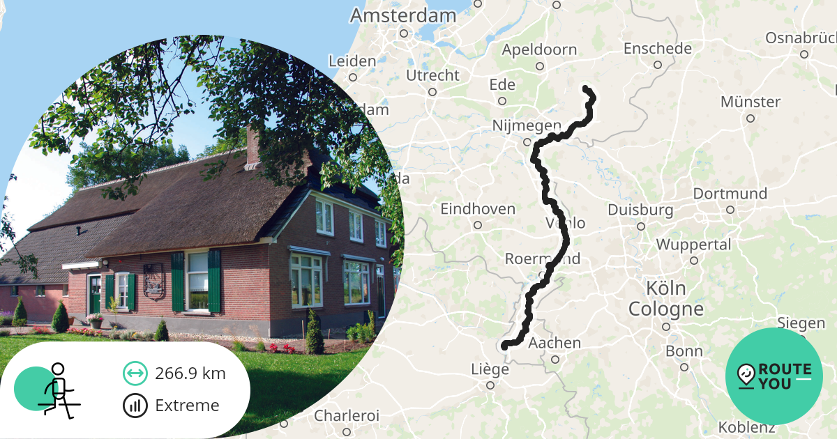 Pieterpad deel 2 Vorden - Maastricht - Wandelroute | RouteYou